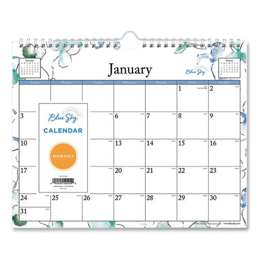 Lindley Wall Calendar, Lindley Floral Artwork, 11 x 8.75, White ...