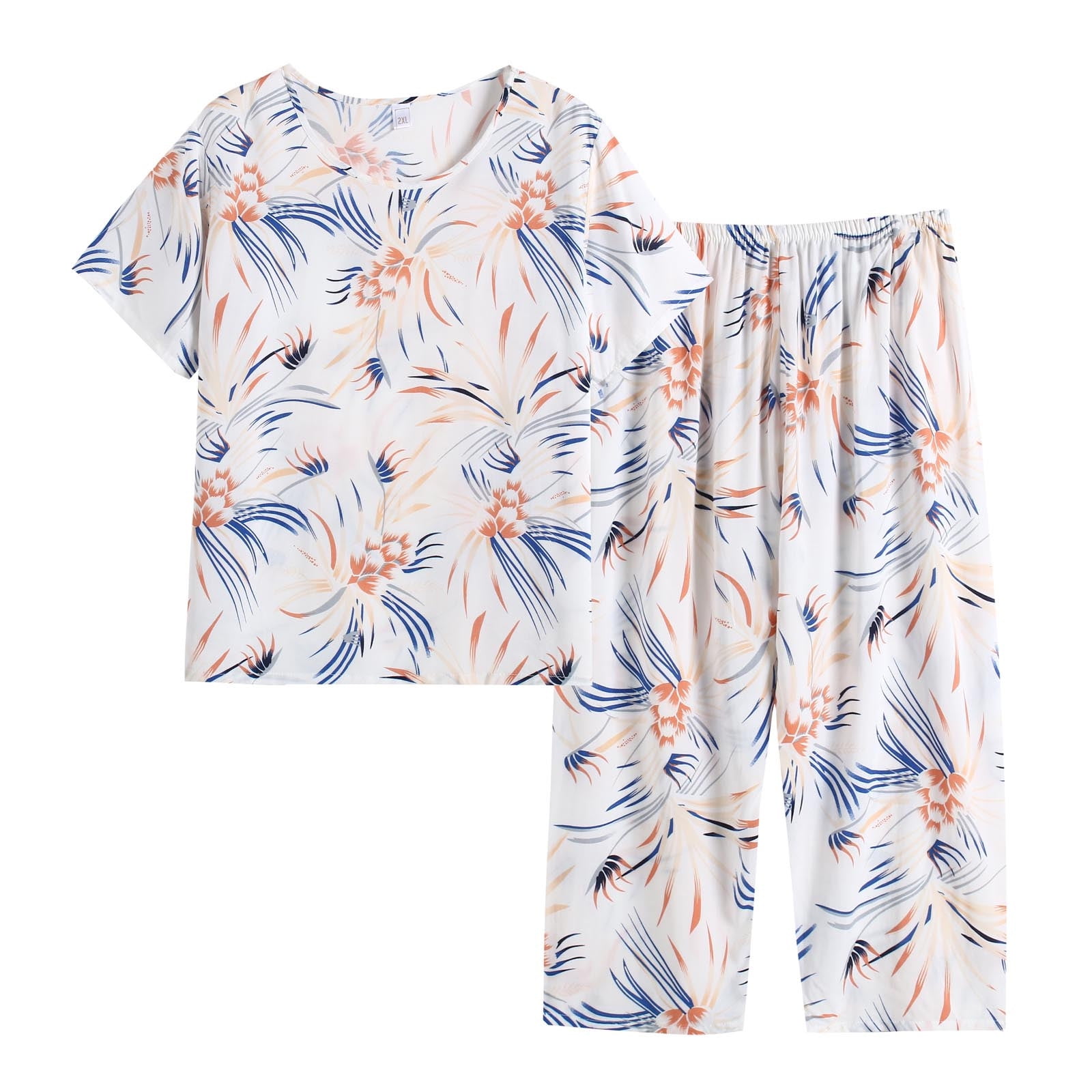 Lindreshi 2pc Pajamas Sets for Women Clearance Women Summer Casual Two ...