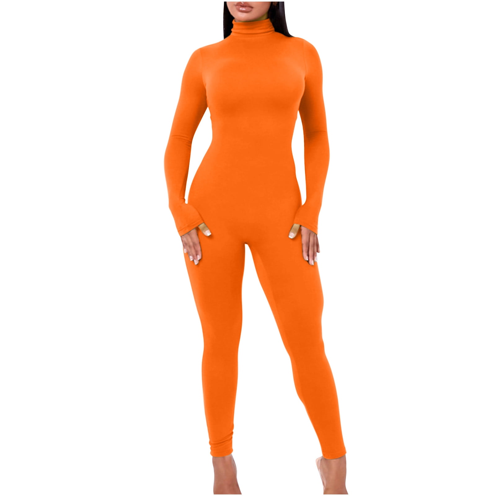 Lindreshi Long Sleeve Bodysuit for Women Women's New Solid Color Tight ...