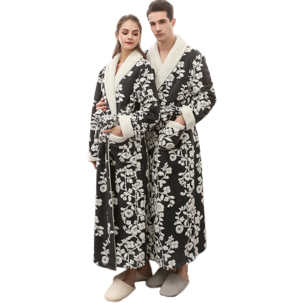 Lindreshi Robes for Women Fuzzy Unisex Winter Lengthened Coralline ...