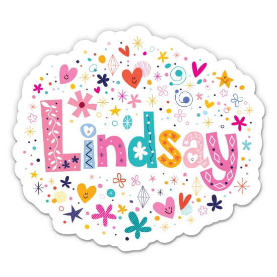 Lindsay Girl Name Cute Kid Lunchbox - 5" Vinyl Sticker - For Car Laptop ...