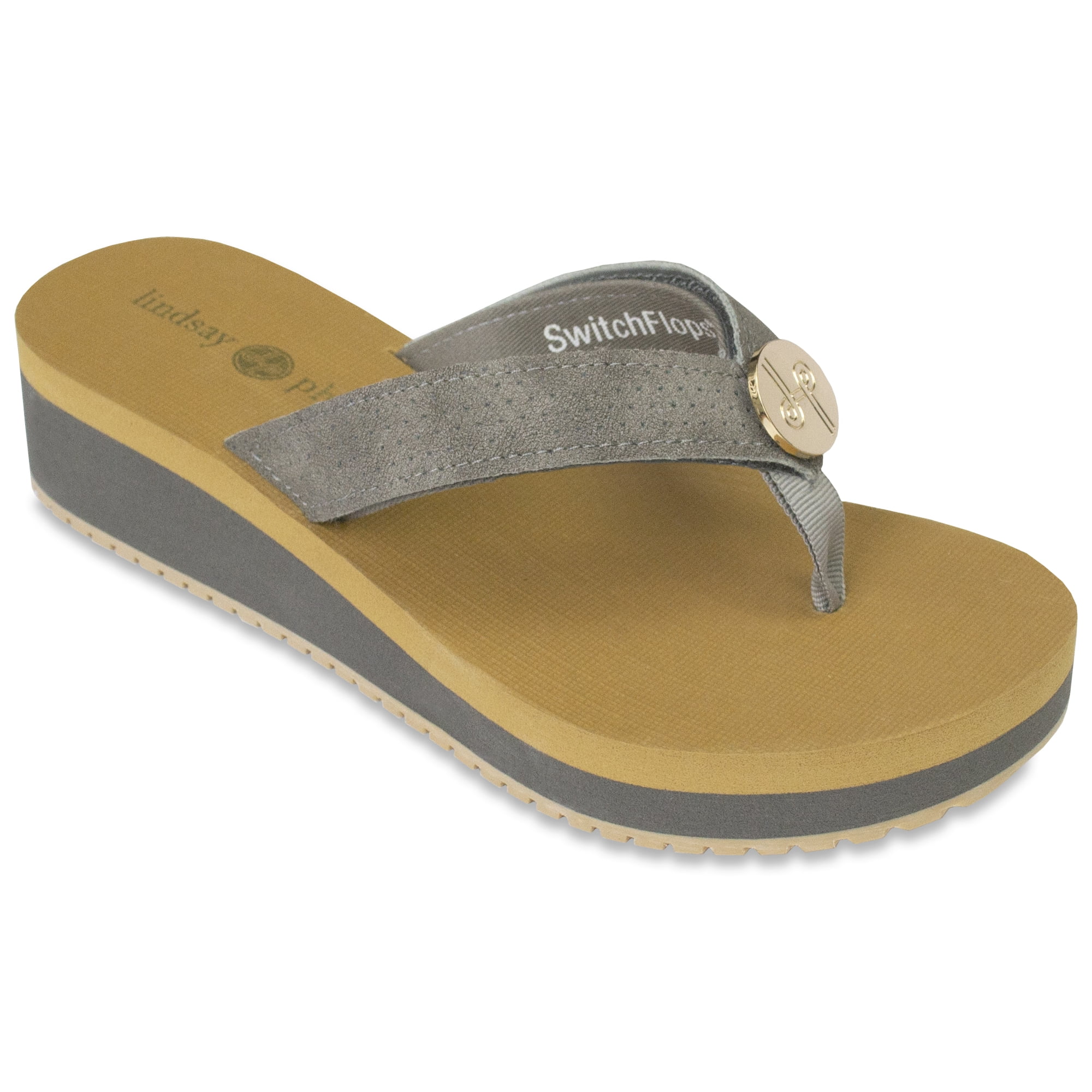 Lindsay Phillips Kinley Grey Flip-Flop Sandals for Women - Walmart.com