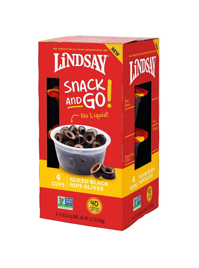 Lindsay Sliced Black Ripe Olives, 4 Pack Cups - Walmart.com