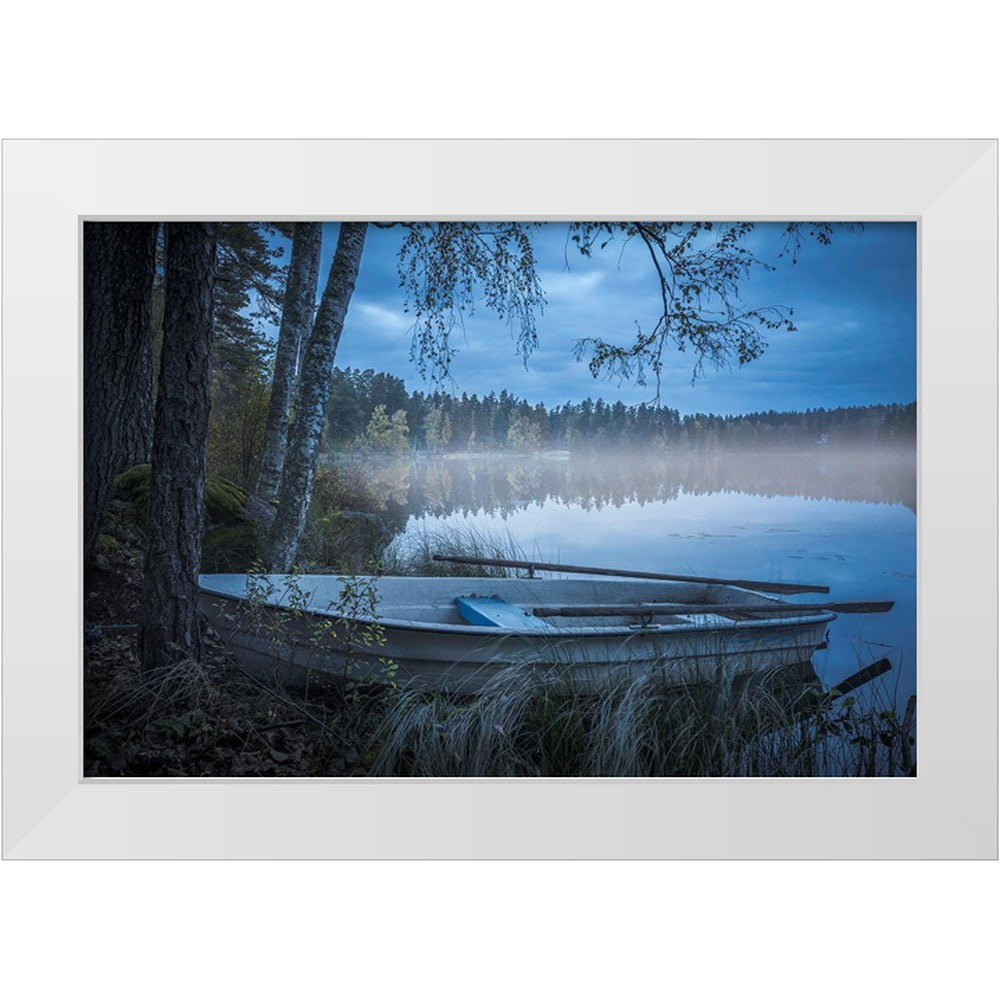 Lindsten, Christian 24x17 White Modern Wood Framed Museum Art Print Titled - Lake Of Mist ...
