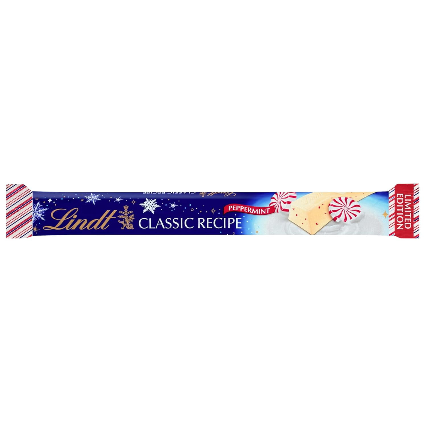 Lindt CLASSIC RECIPE Holiday White Chocolate Peppermint Candy Stick, 1. ...