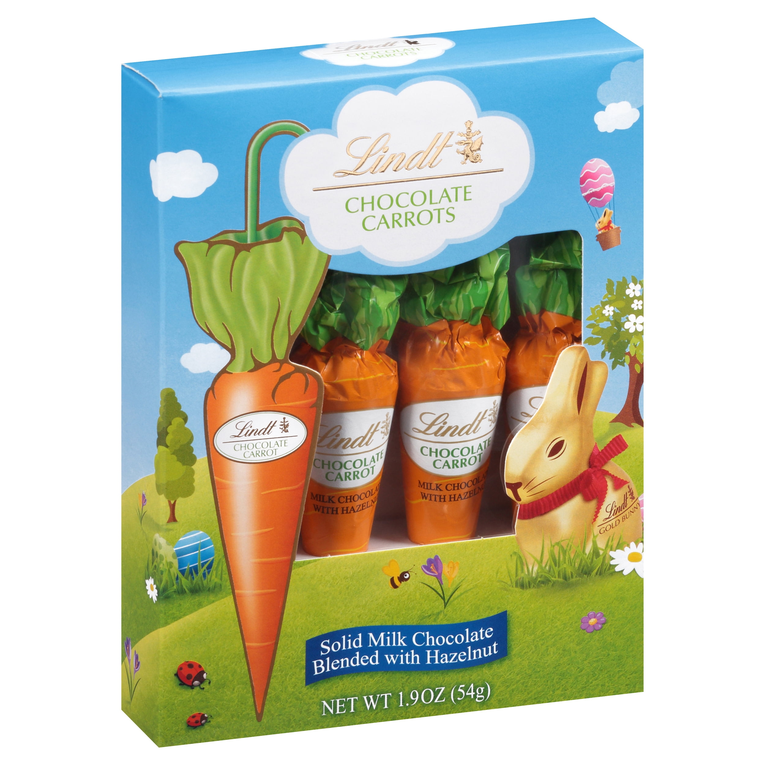 Lindt Solid Milk Chocolate Carrots with Hazelnuts, 1.9 oz, 4 Count ...