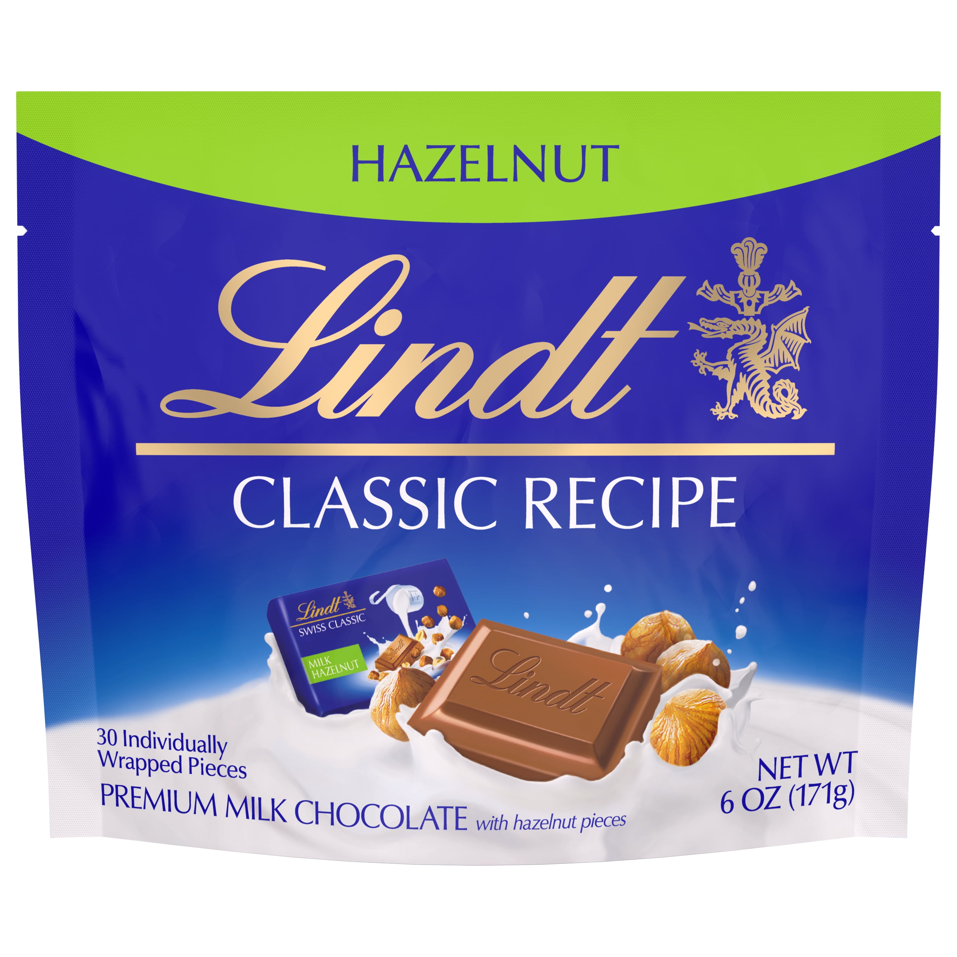 Lindt Classic Recipe Hazelnut Milk Chocolate Candy, Individually ...