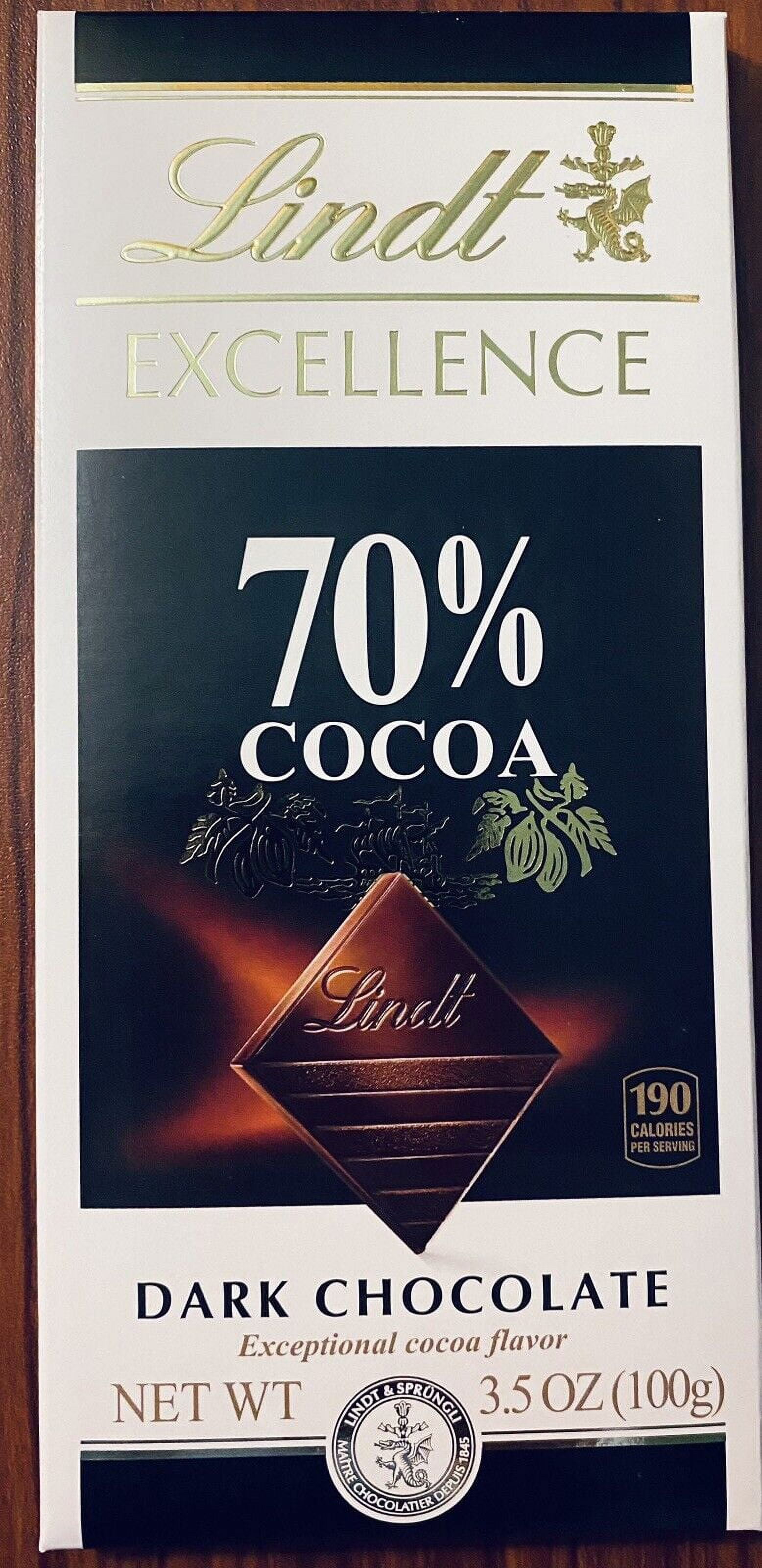 Lindt Dark Chocolate Bar, 70% Cocoa, 3.5 oz, Exceptional Flavor, Single ...