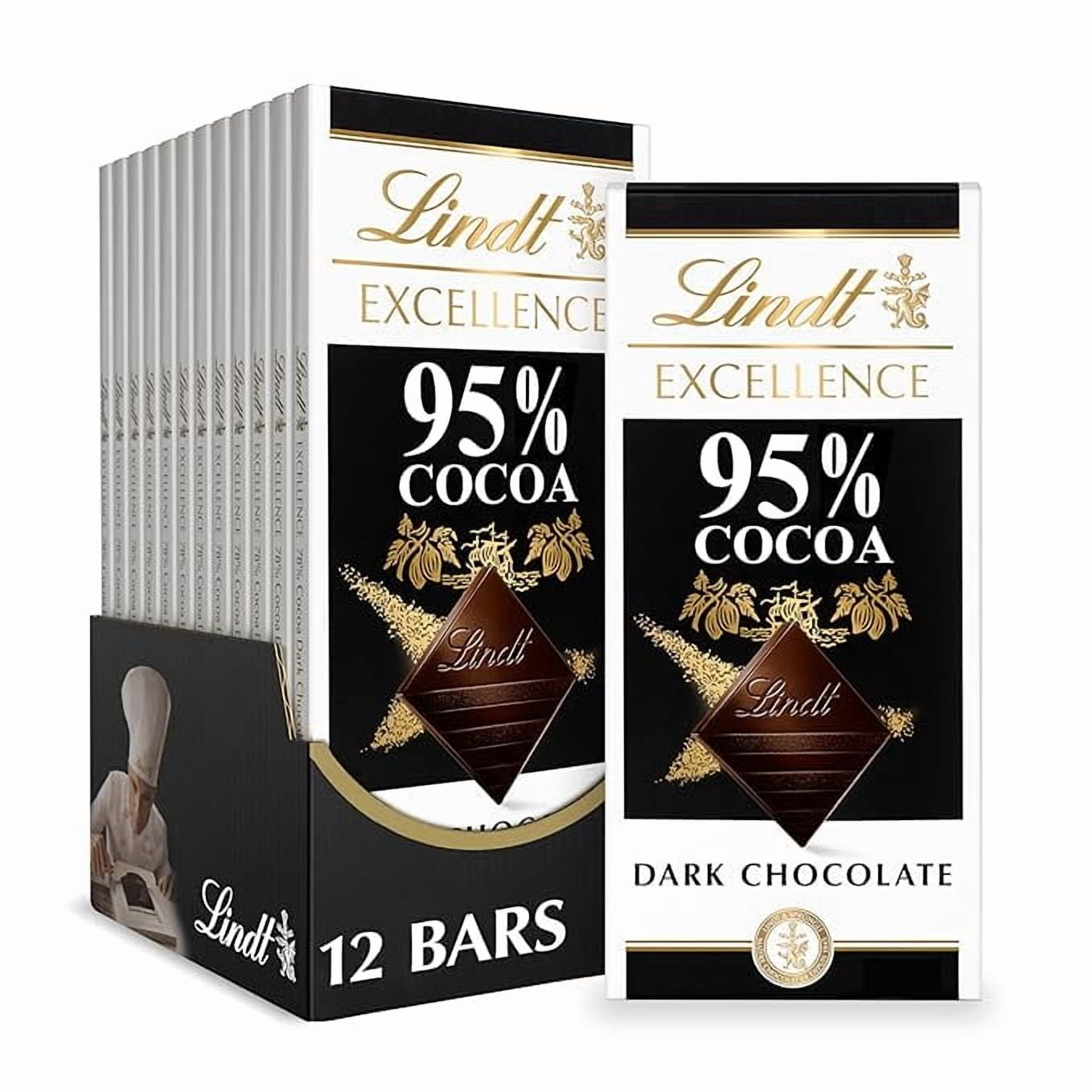 Lindt EXCELLENCE 95% Cocoa Dark Chocolate Bar, Dark Chocolate Candy, 2. ...