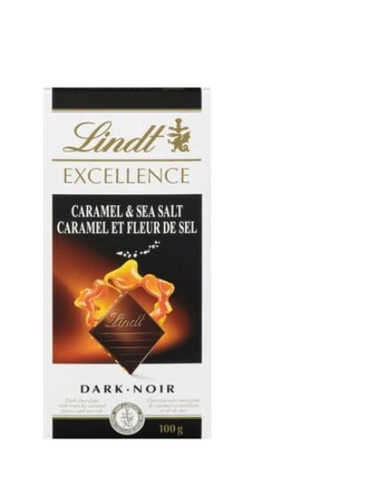 Lindt EXCELLENCE Caramel & Sea Salt Dark Chocolate Bar, 100 Grams ...