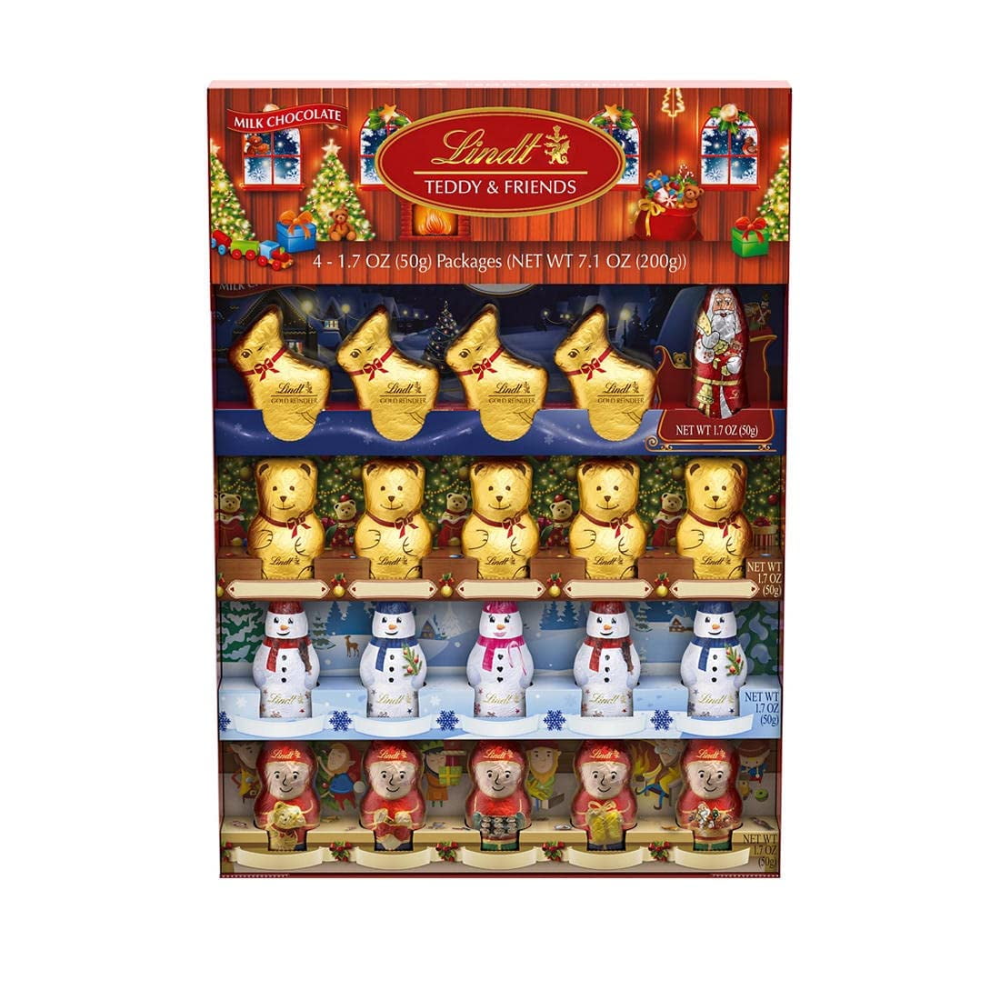 Lindt Holiday Milk Chocolate Figures Novelty Pack, Great for Holiday ...
