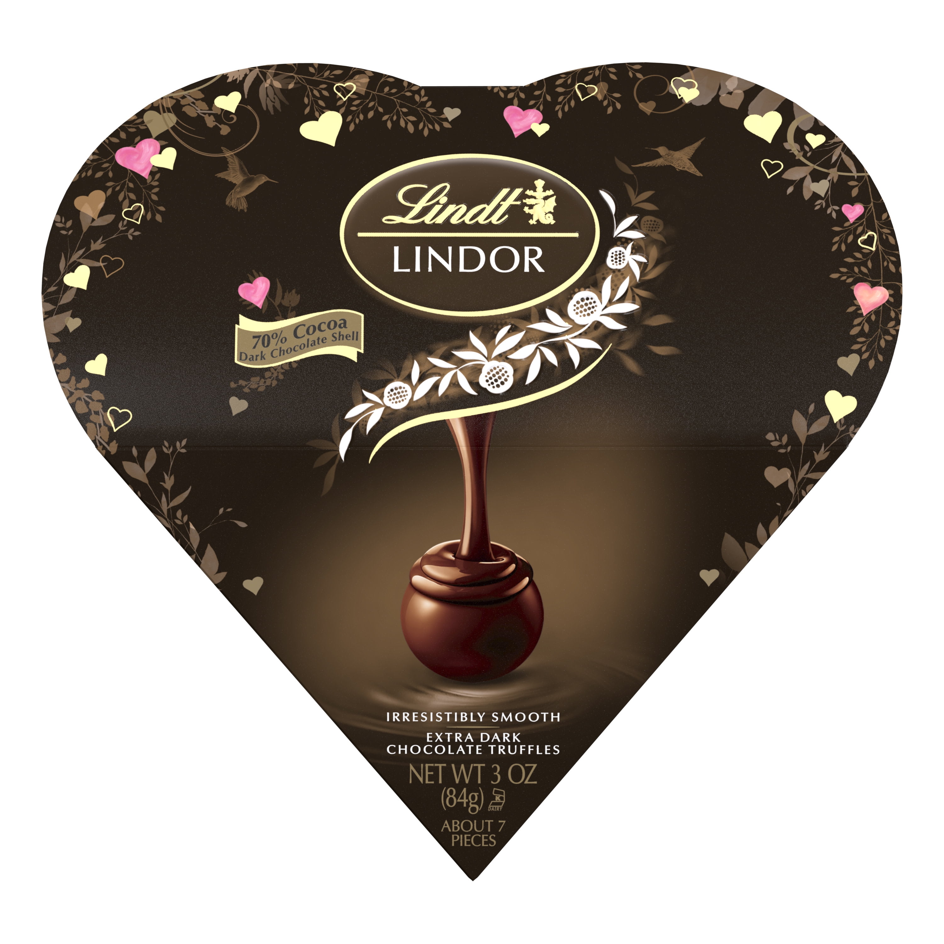 Lindt LINDOR Valentine's 70% Dark Chocolate Truffles Friend Heart, 3 oz ...
