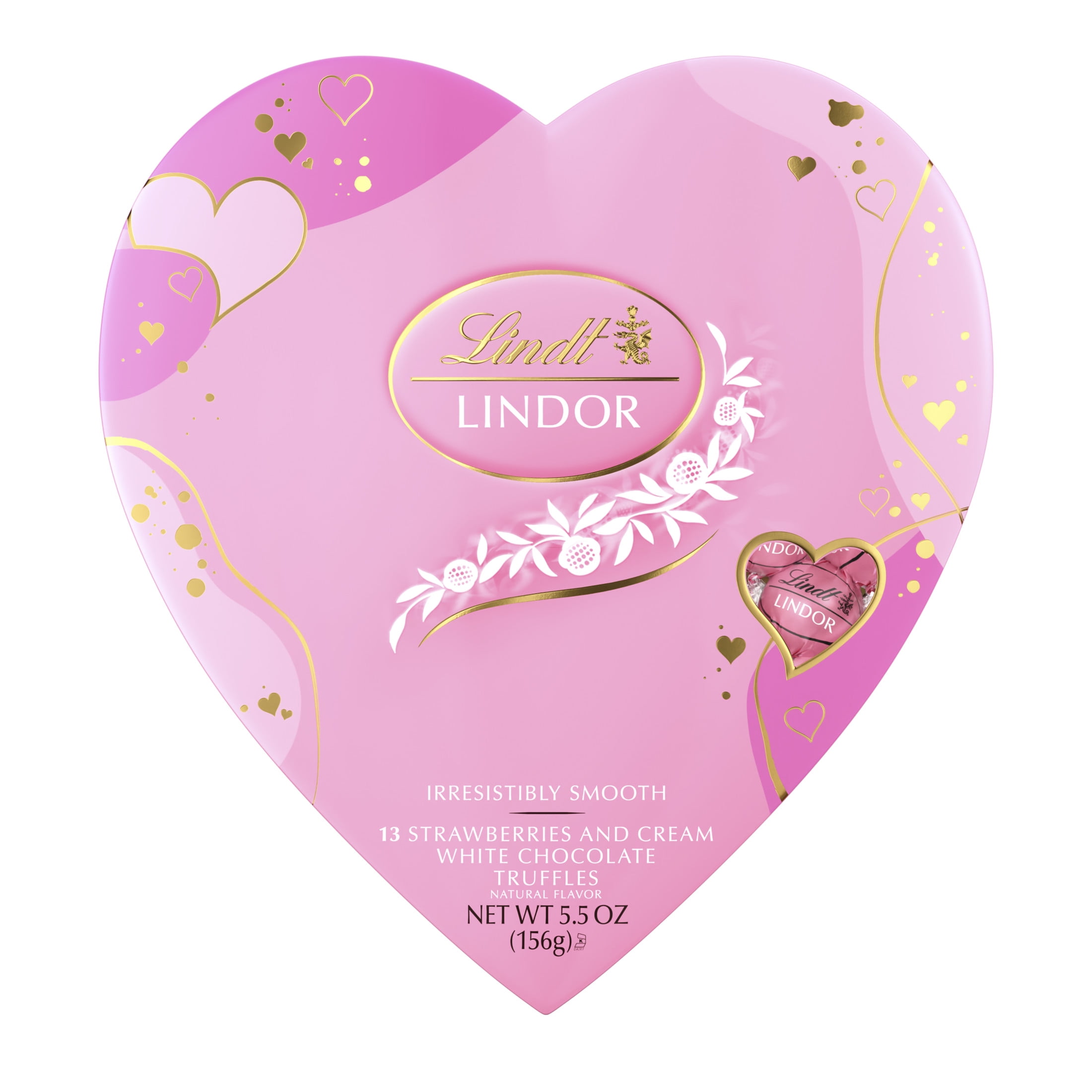 LINDT Valentine Lindor Strawberries & Cream Truffles Heart Gift Box, 5. ...