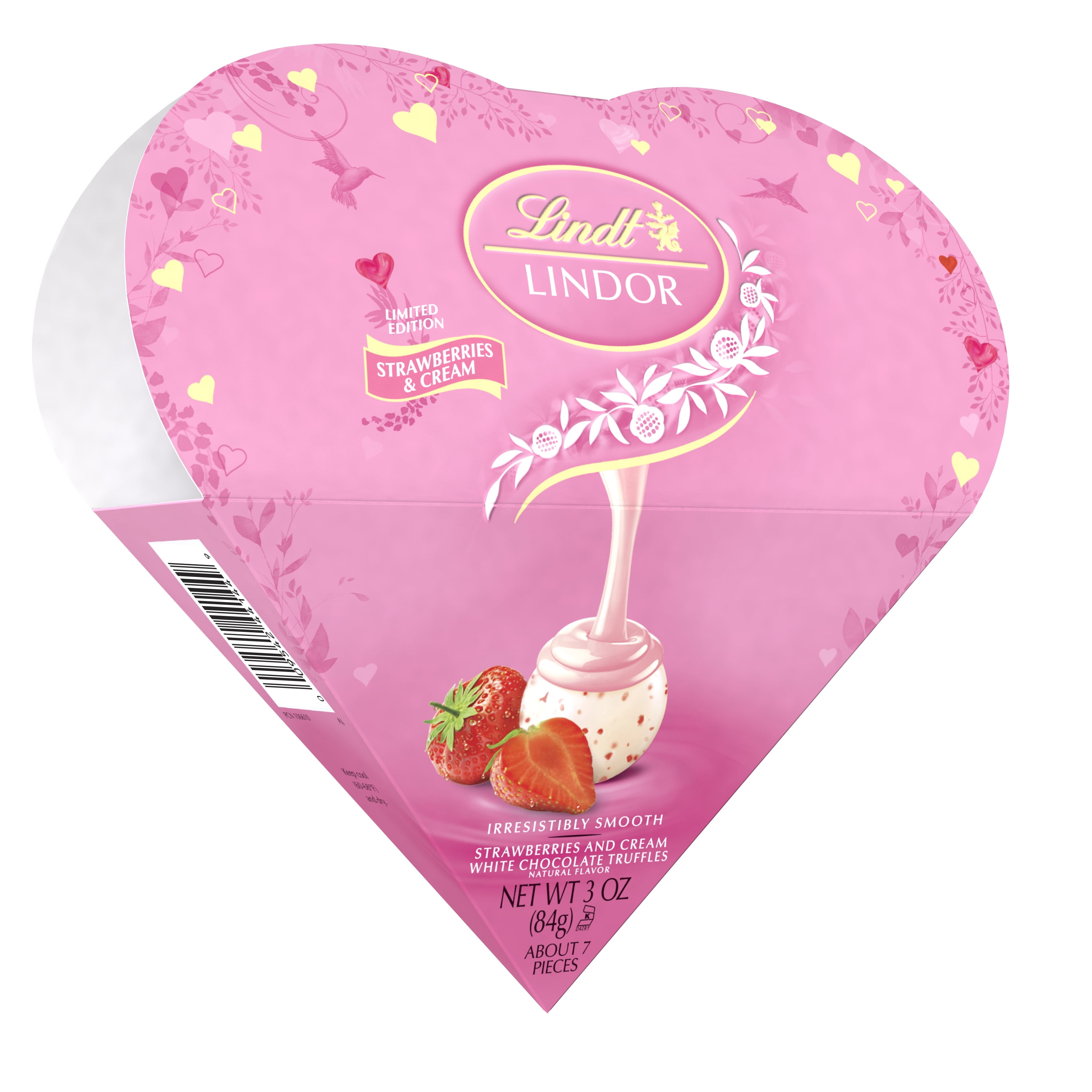 Lindt LINDOR Valentine's Strawberries and Cream White Chocolate Candy ...