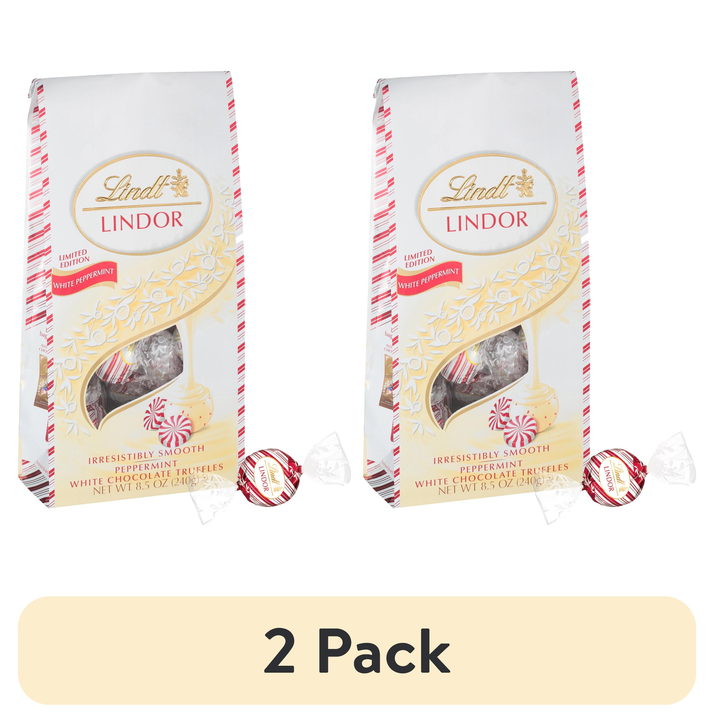(2 pack) Lindt LINDOR White Chocolate Peppermint Truffles, 8.5 oz. Bag ...