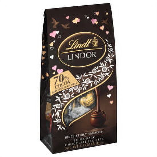 Lindt Lindor 70% Extra Dark Chocolate Candy Truffles, 8.5 oz. Bag ...
