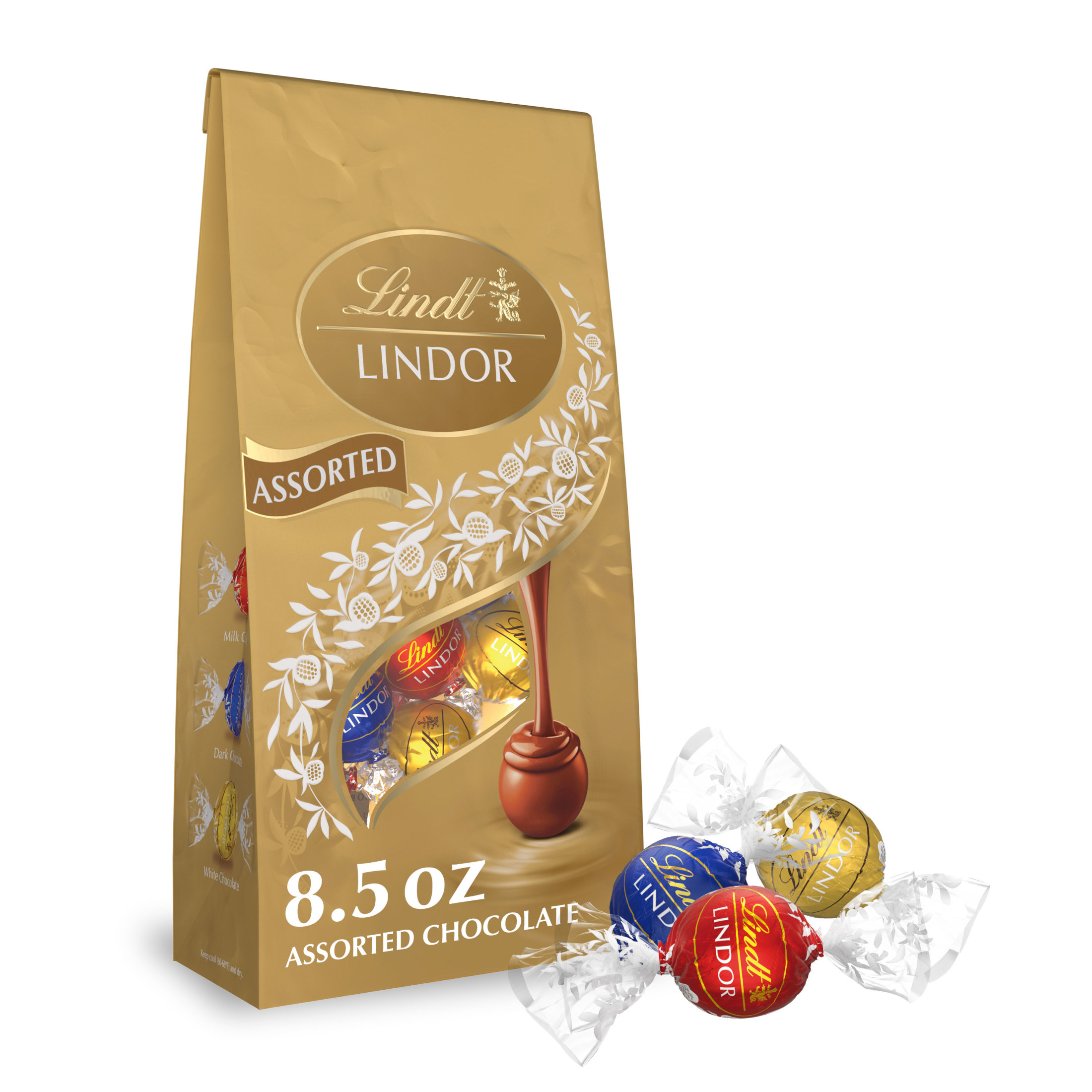 Lindt Lindor Coconut Milk Chocolate Candy Truffles, 8.5 oz. Bag ...