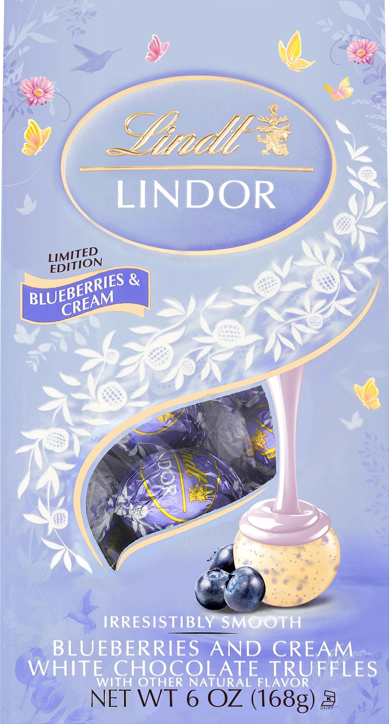 Lindt Lindor Truffles, White Chocolate, Blueberries and Cream, 6oz Bag ...