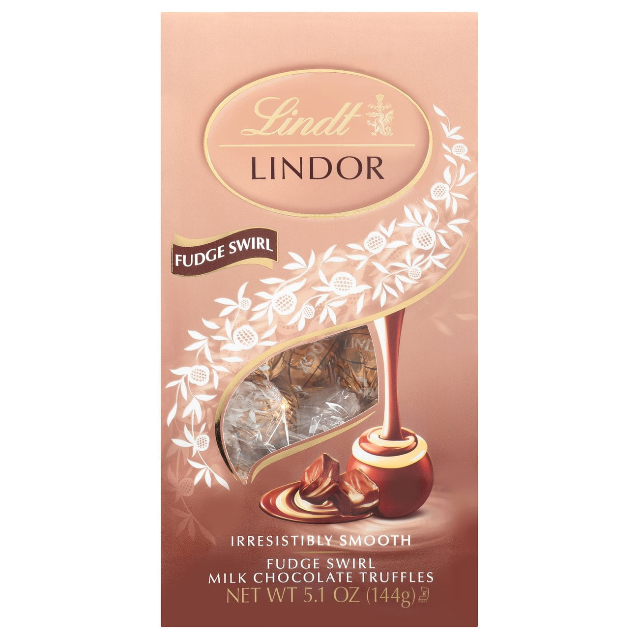Lindt Lindor Fudge Swirl Milk Chocolate Truffles, 5.1 oz (Package May ...