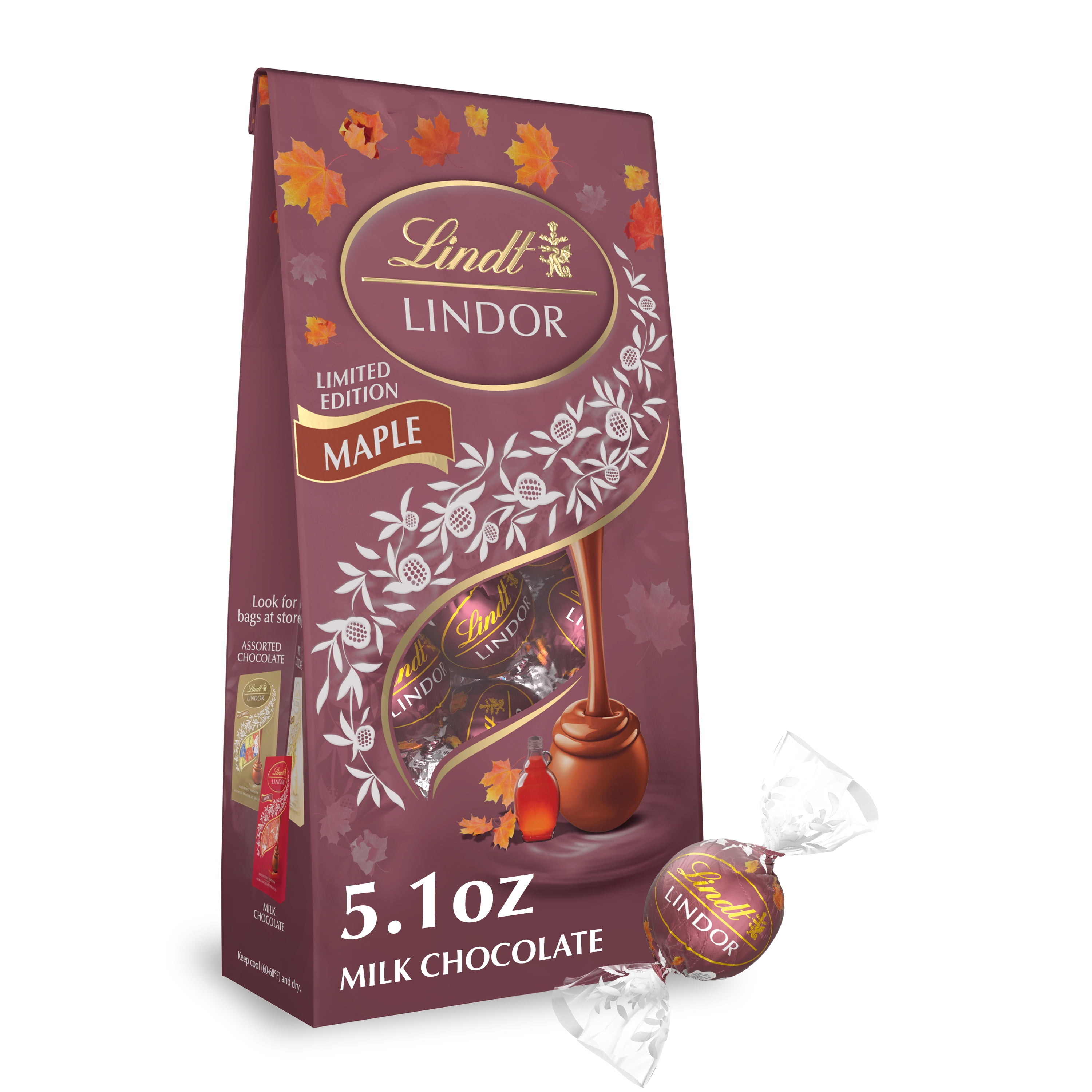 Lindt Lindor Maple Milk Chocolate Truffles, 5.1 oz Bag - Walmart.com