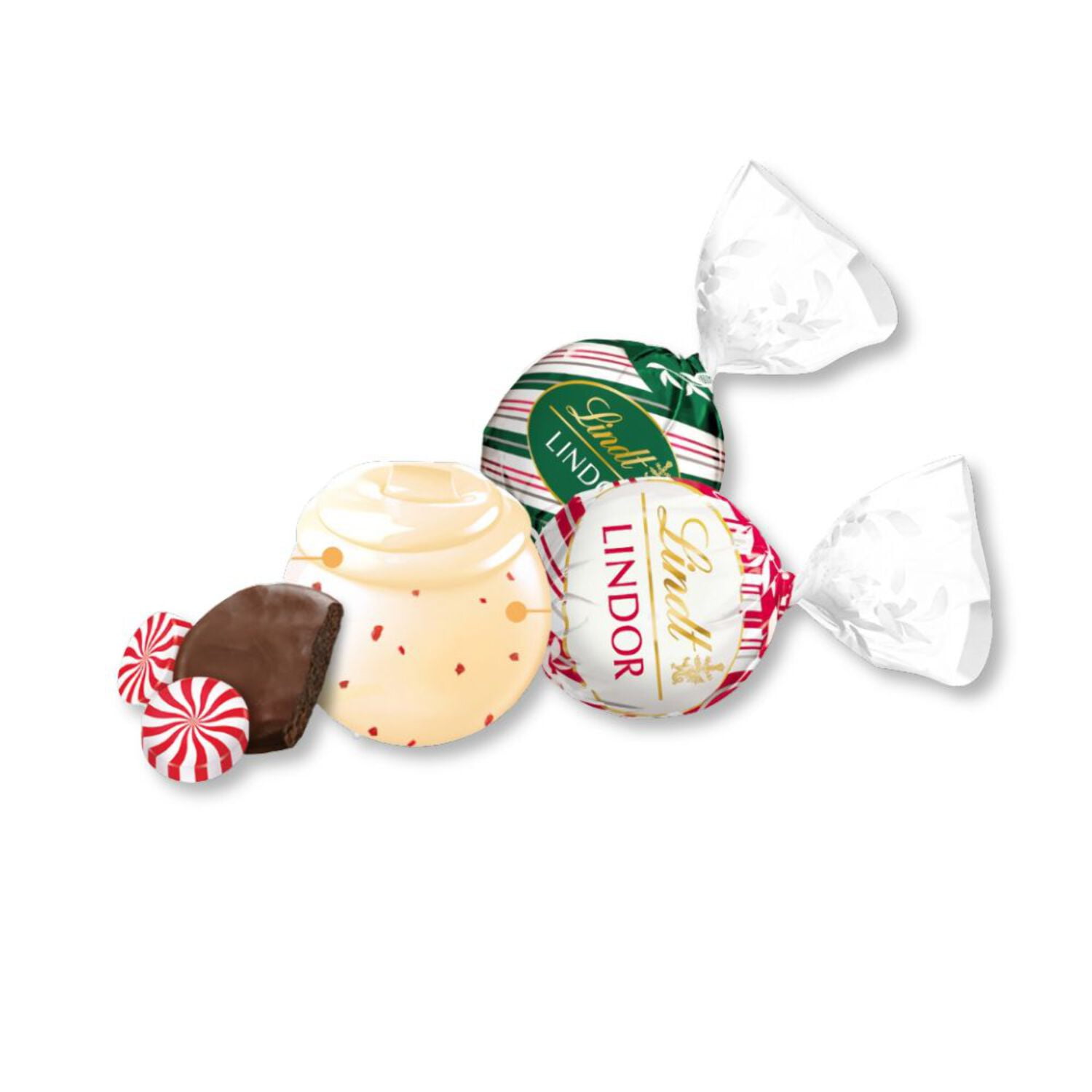 Lindt LINDOR Peppermint Assorted Chocolate Truffles – Bulk Value Pack ...
