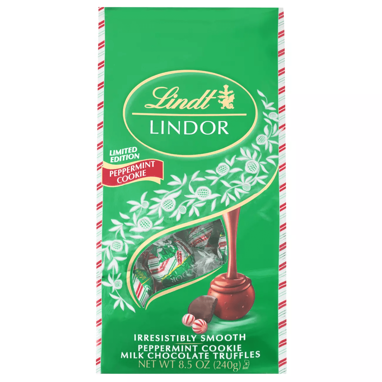 Lindt Lindor Peppermint Cookie Milk Chocolate Truffles Christmas Candy ...