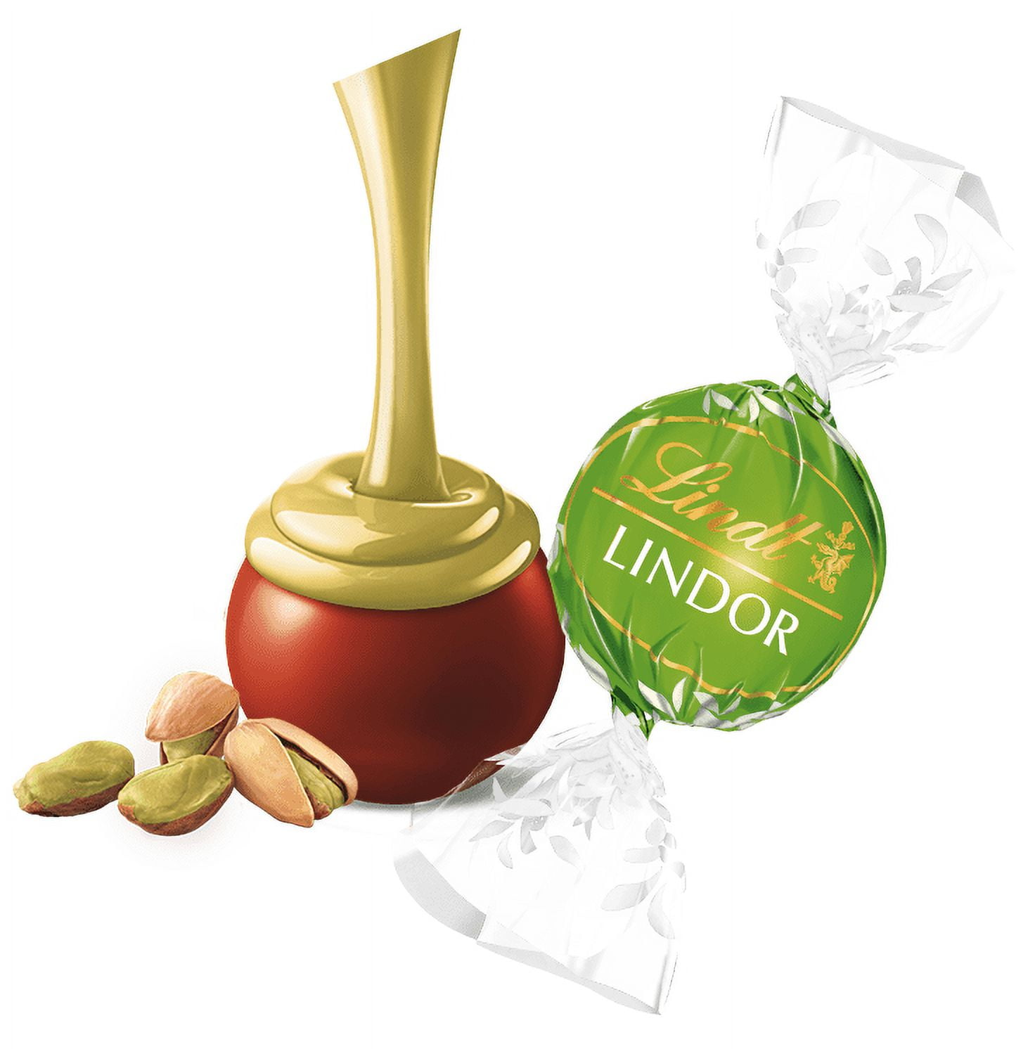 Lindt Lindor Pistachio Milk Chocolate Candy Truffles with Smooth ...