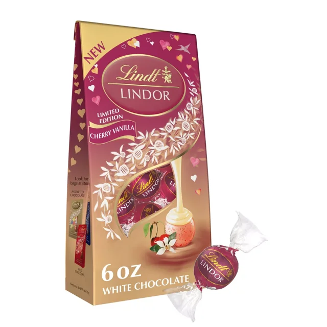 Lindt Lindor Valentine's Cherry Vanilla Truffle Bag - 6oz Limited ...