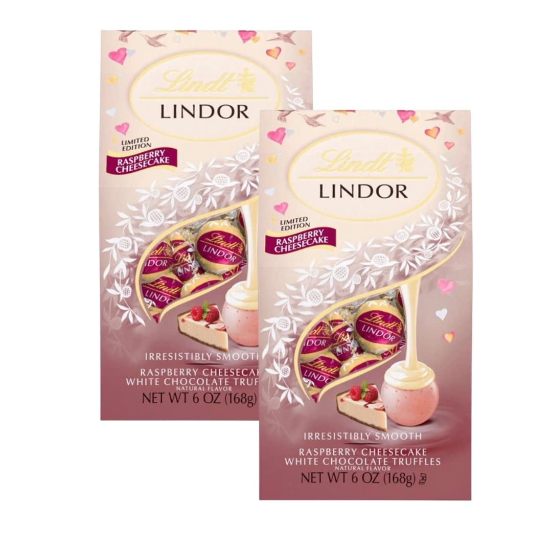 Lindt Lindor Valentine's Limited Edition Raspberry Cheesecake Truffles ...