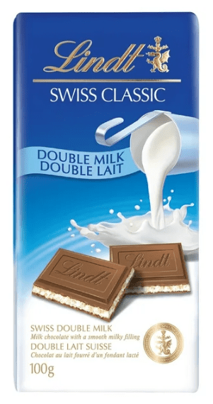 Lindt SWISS CLASSIC Double Milk Chocolate Bar, 100g - Walmart.com