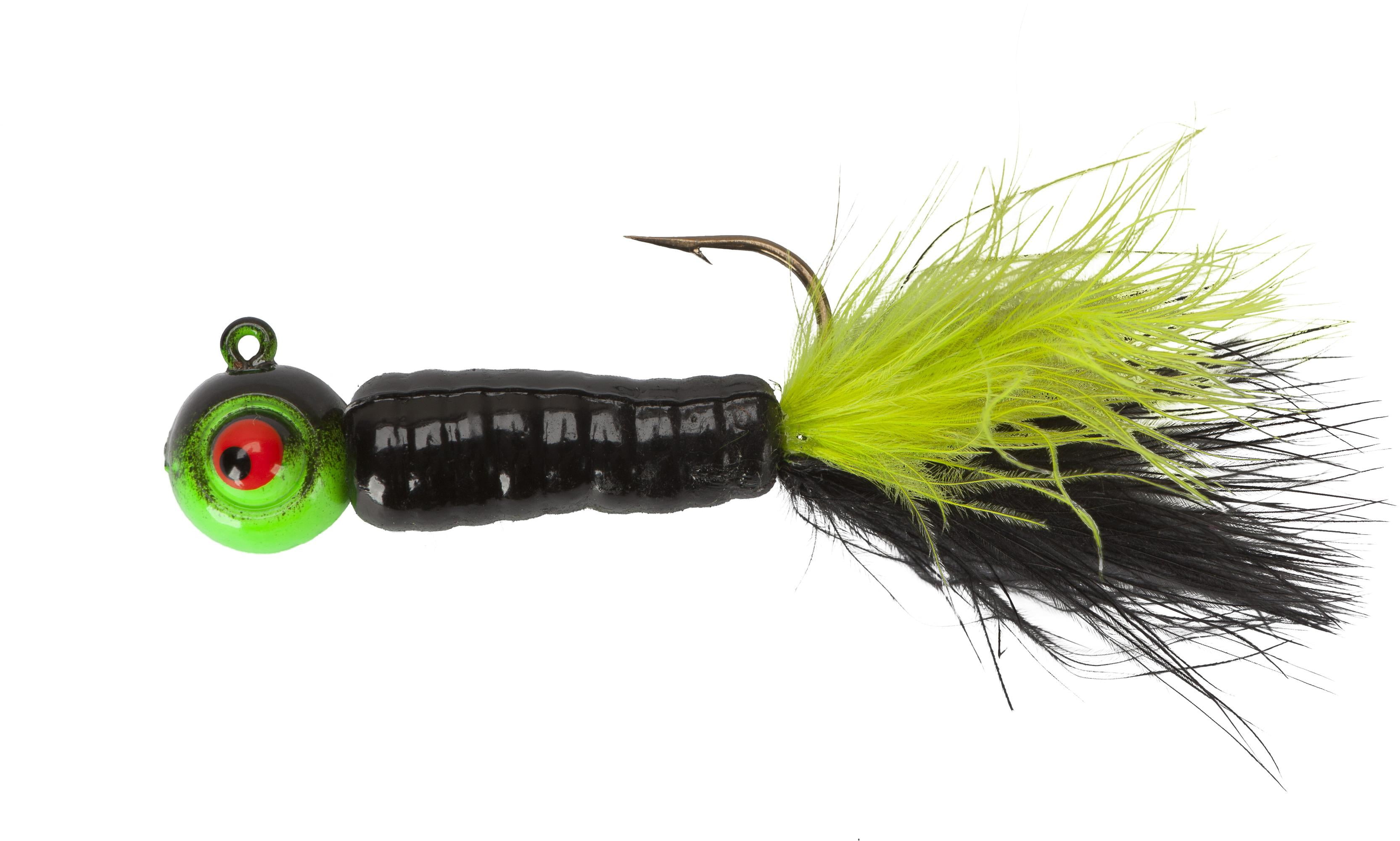 Lindy LFEG536 Fuzz-E-Grub Jig 2" 1/4 oz Black Chartreuse 2 Per Pack ...
