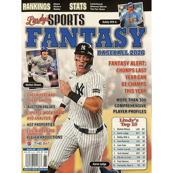 Lindy’S Sports Fantasy Baseball 2026 Magazine Volume 26 - Walmart.com