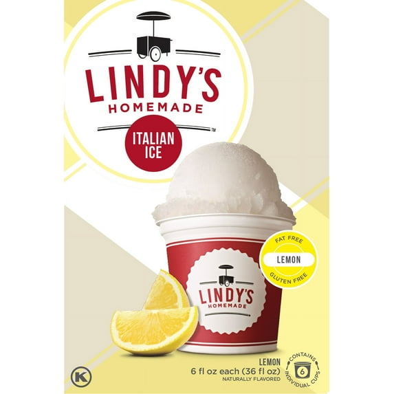 Lindy's Homemade Lemon Italian Ice Frozen Dessert 6 Fl oz Cups ...