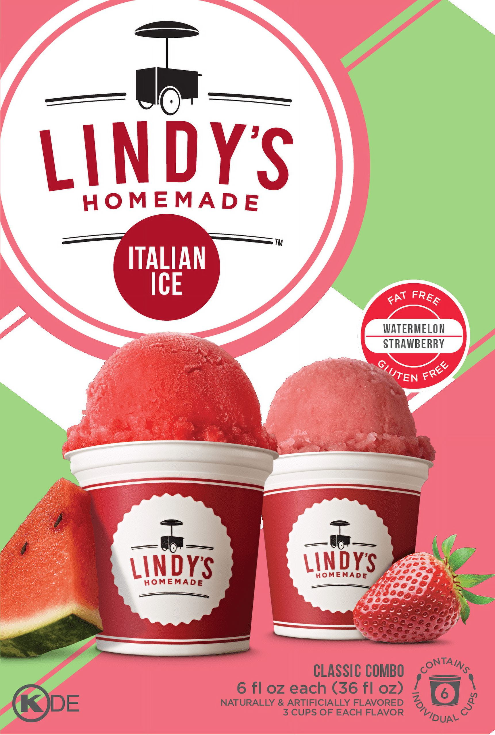 Lindy’s Homemade Gluten Free Italian Ice Cups, Watermelon & Strawberry ...
