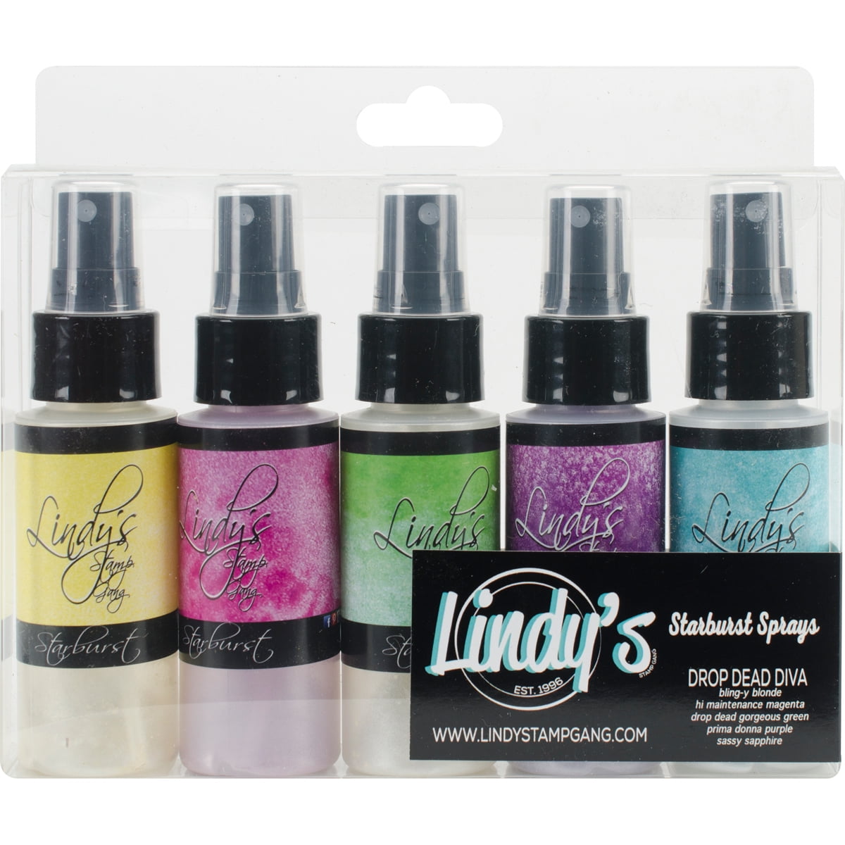 Lindy's Stamp Gang Starburst Sprays 2oz 5/Pkg-Drop Dead Diva - Walmart.com