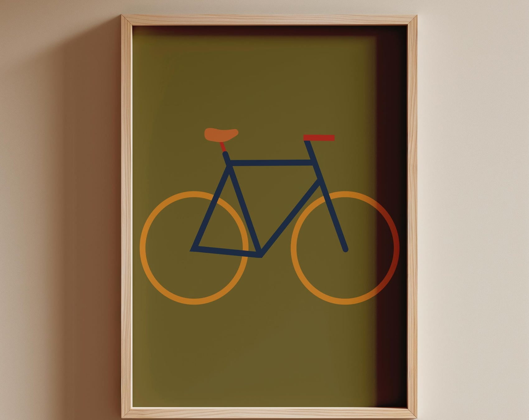 Line Art Bicycle Print Road Bike Poster Gift for Biker Athlete | Olive ...
