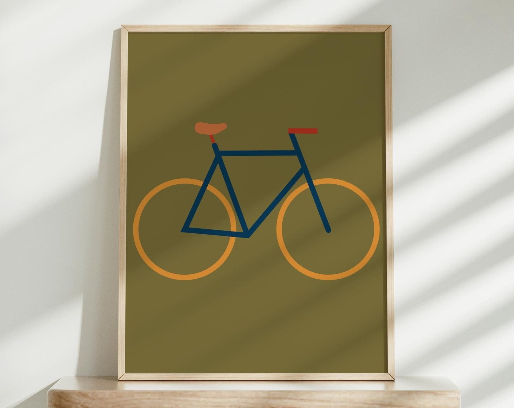 Line Art Bicycle Print Road Bike Poster Gift for Biker Athlete | Olive ...