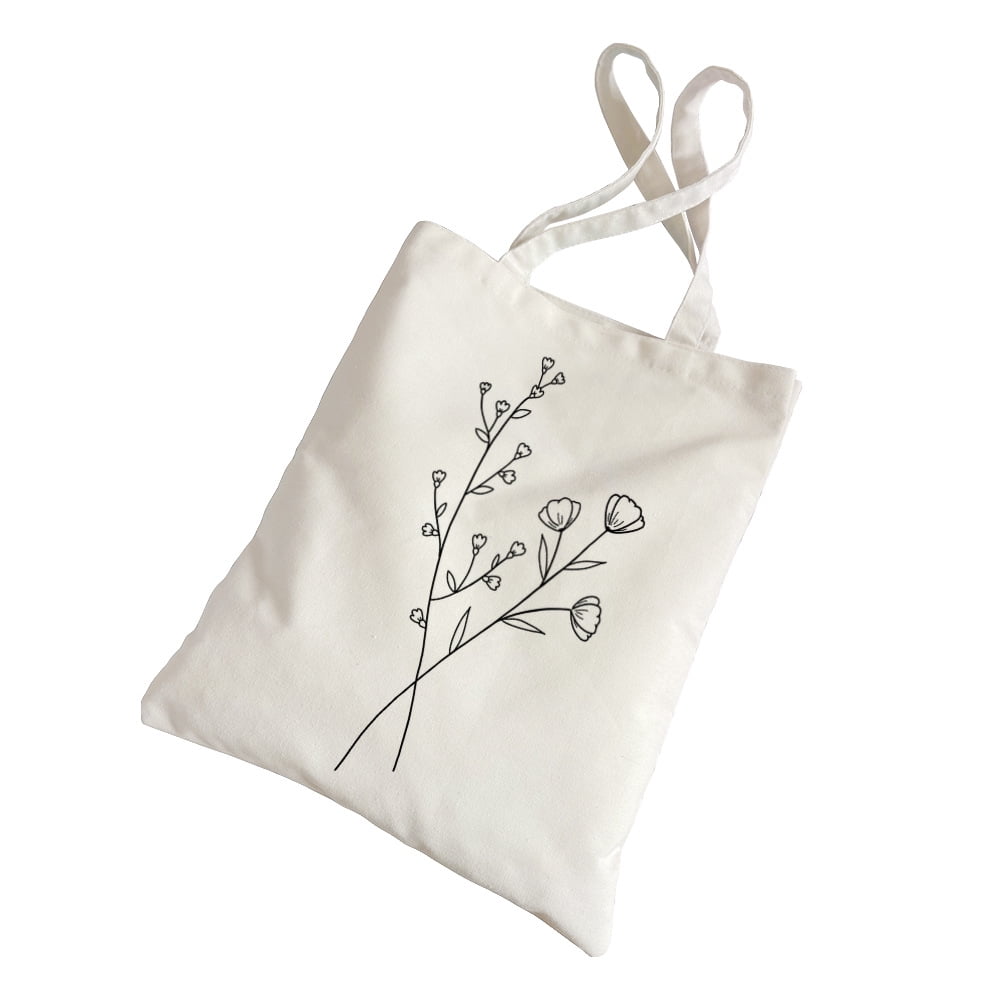 Line Art Canvas Tote Bag,With Design Pattern Printed for Women Shopping ...