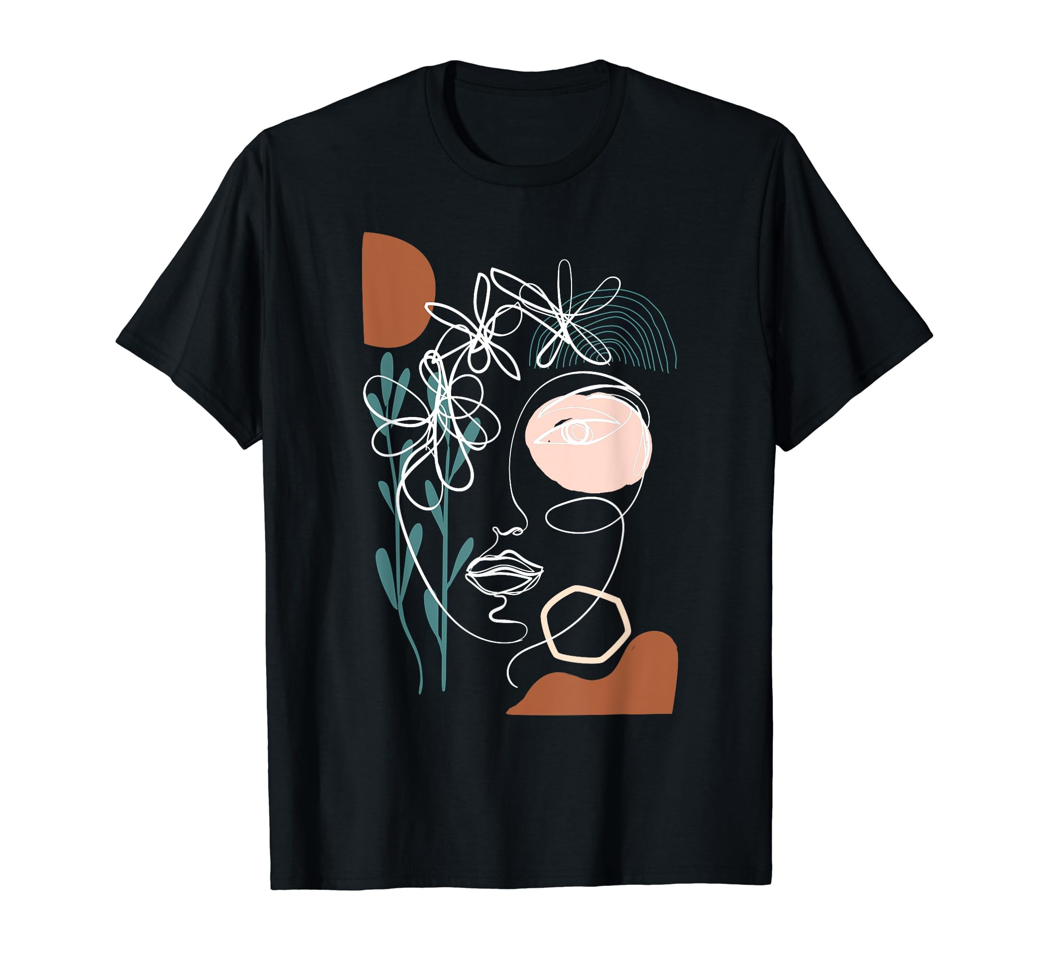 Line Art Face Abstract Art One Line Minimal T-Shirt - Walmart.com