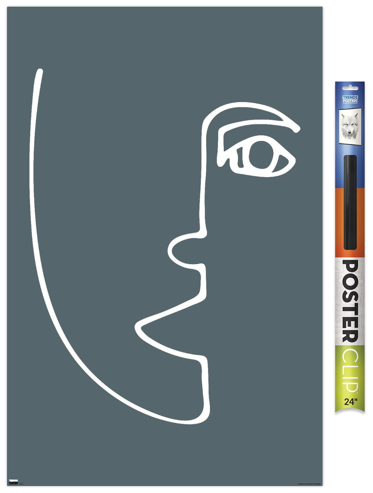 Line Art - Face Wall Poster, 22.375" x 34" - Walmart.com
