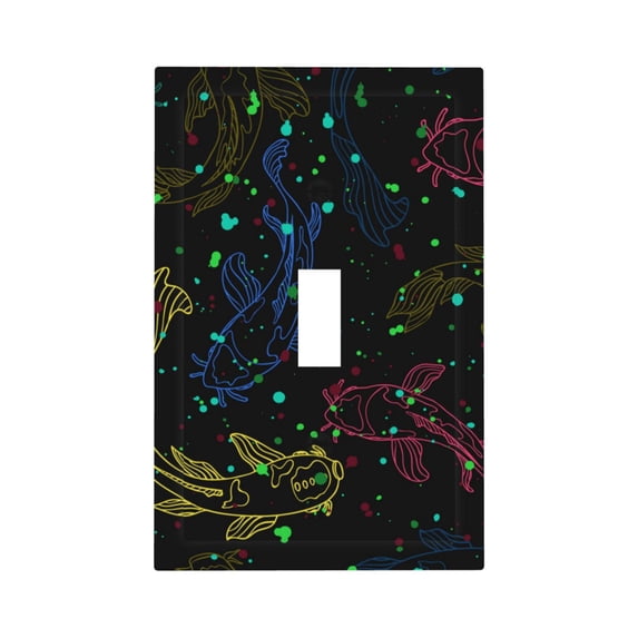 Line Art Fish Silhouettes Japanese Single Toggle Wall Plate 1 Gang ...