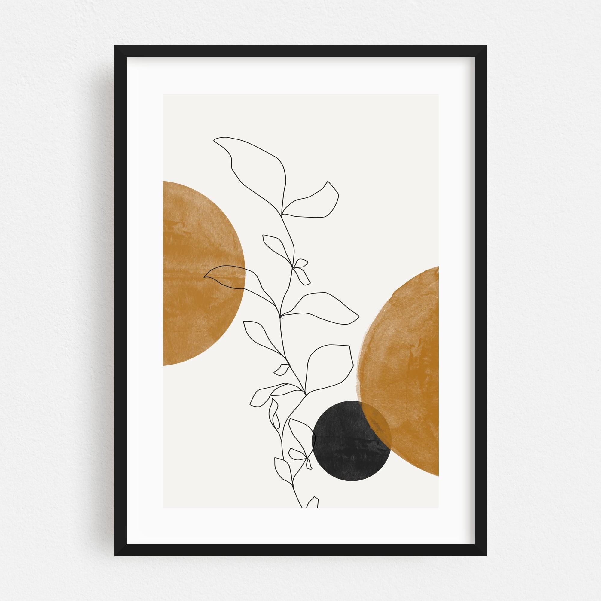 Line Art Flower and Shapes - Line Drawing Line Art Minimalist Abstract ...