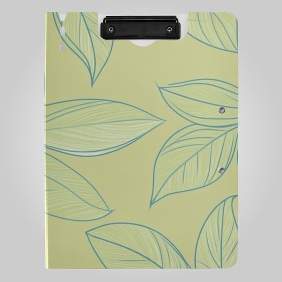 Line Art Green Leaves Foldable Binder Folder Clipboard with Pen Slot ...