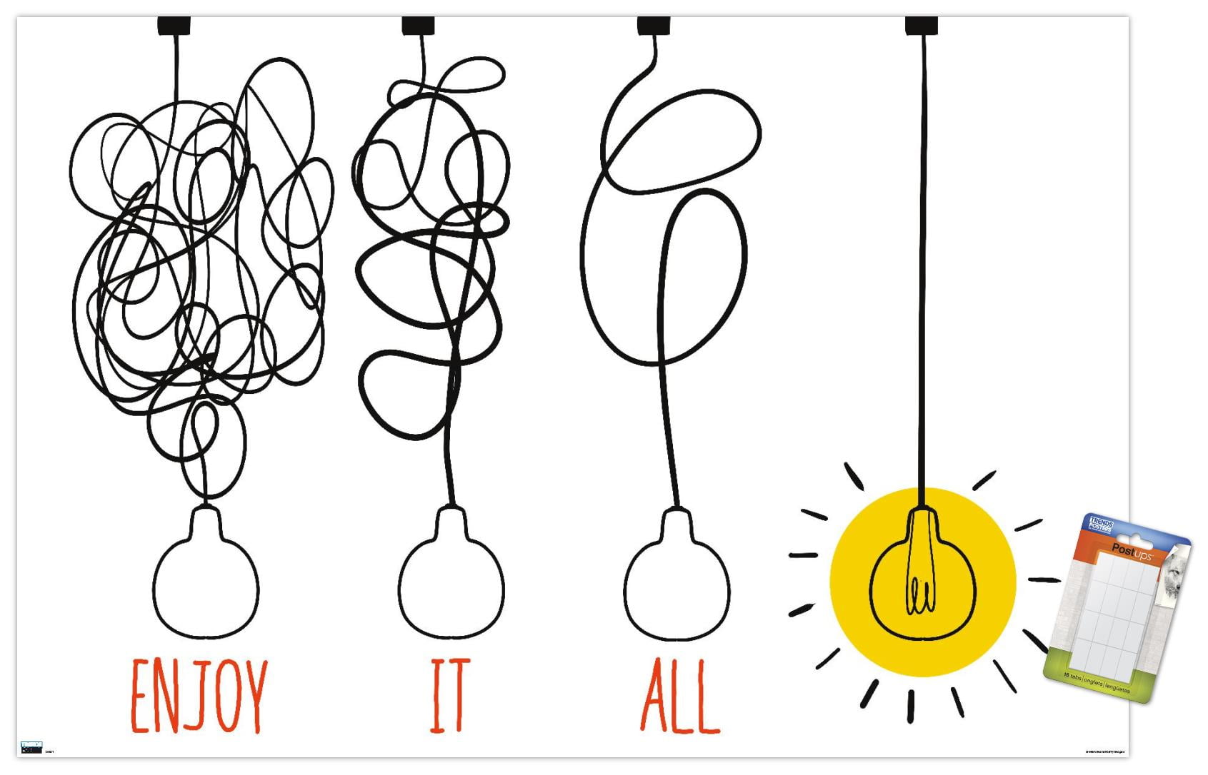 Line Art - Light Bulb Wall Poster, 22.375" x 34" - Walmart.com