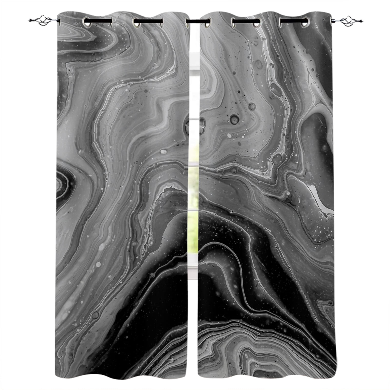 Line Art Minimalist Texture Print Window Curtains Luxury European ...