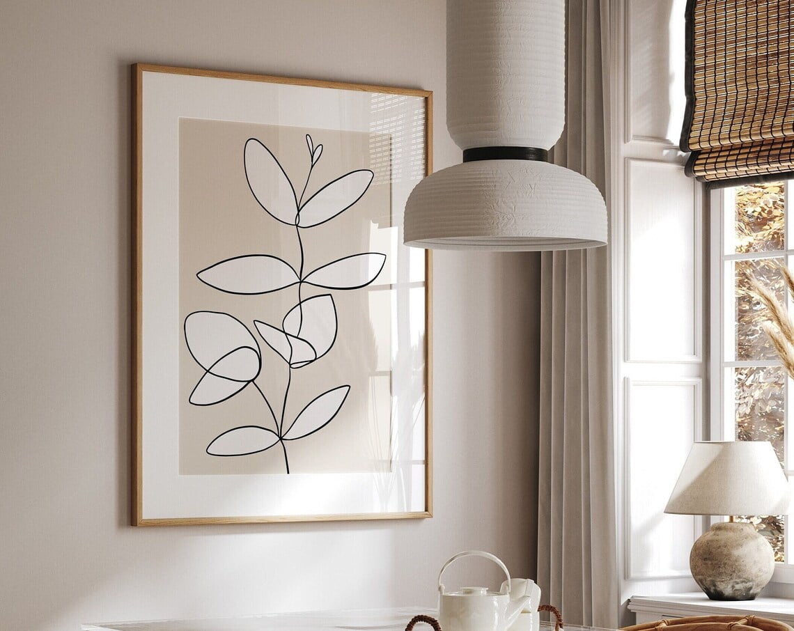 Line Art Print, Minimal Flower Print, Botanical Flower Poster, Flower ...