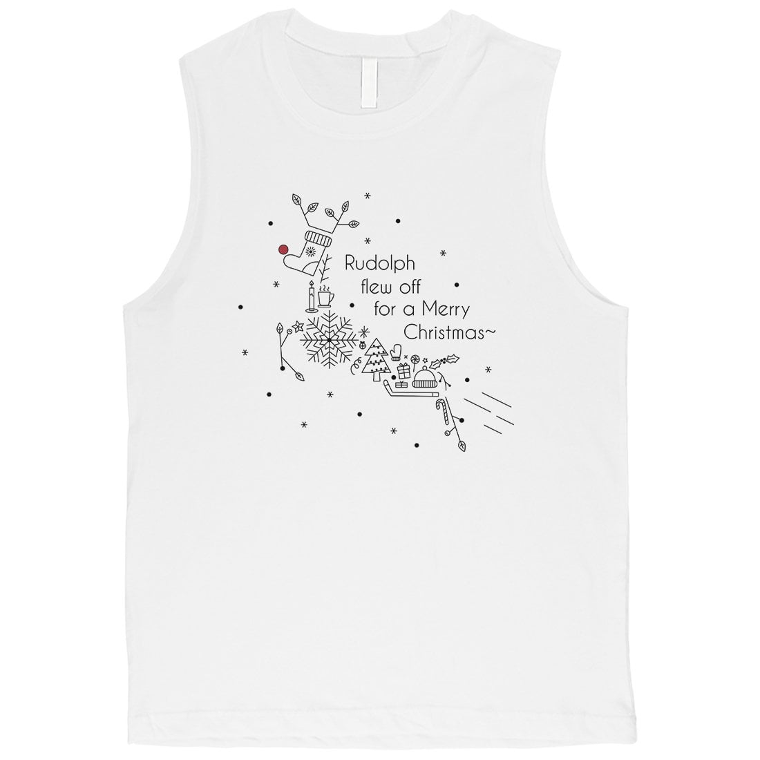 Line Art Rudolph Mens Muscle Shirt - Walmart.com