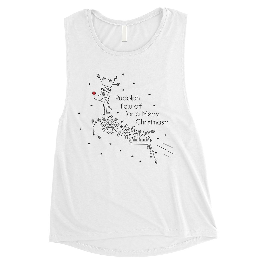 Line Art Rudolph Womens Muscle Shirt - Walmart.com
