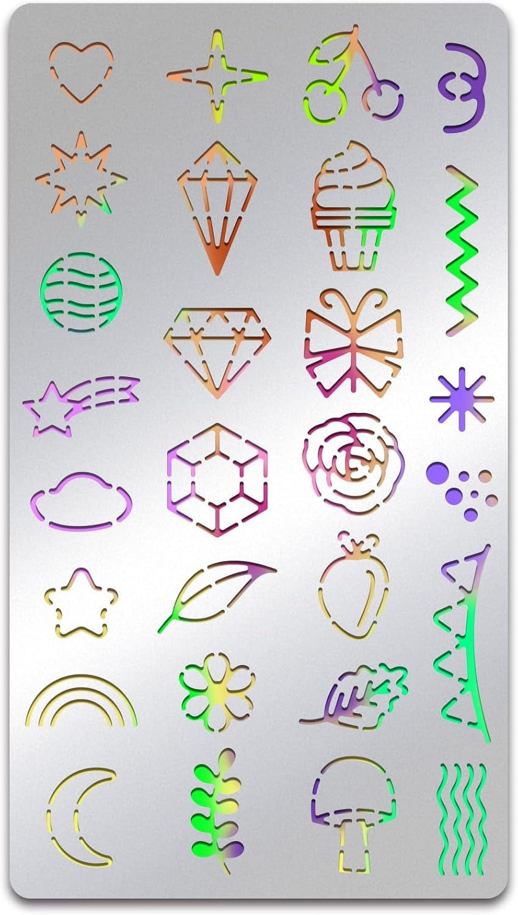 Line Art Stencils, 7x4" Celestial Plant Metal Painting Template Star ...