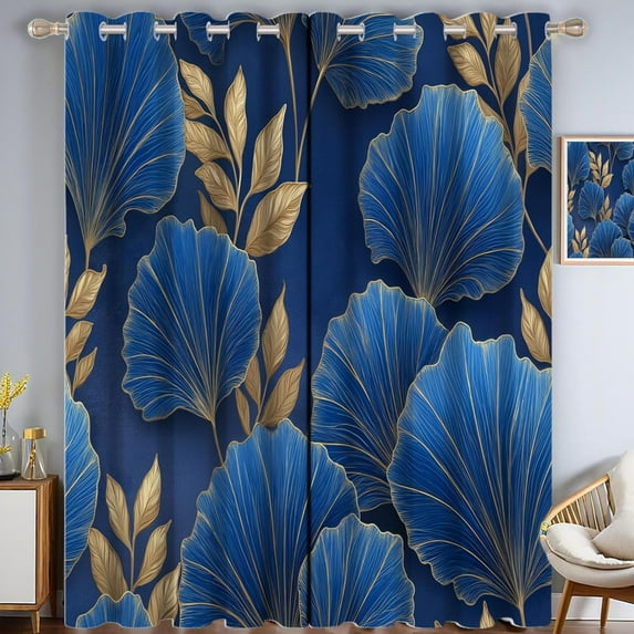 Line Art Style Curtain Drapes For Living Room, Thermal Insulated ...
